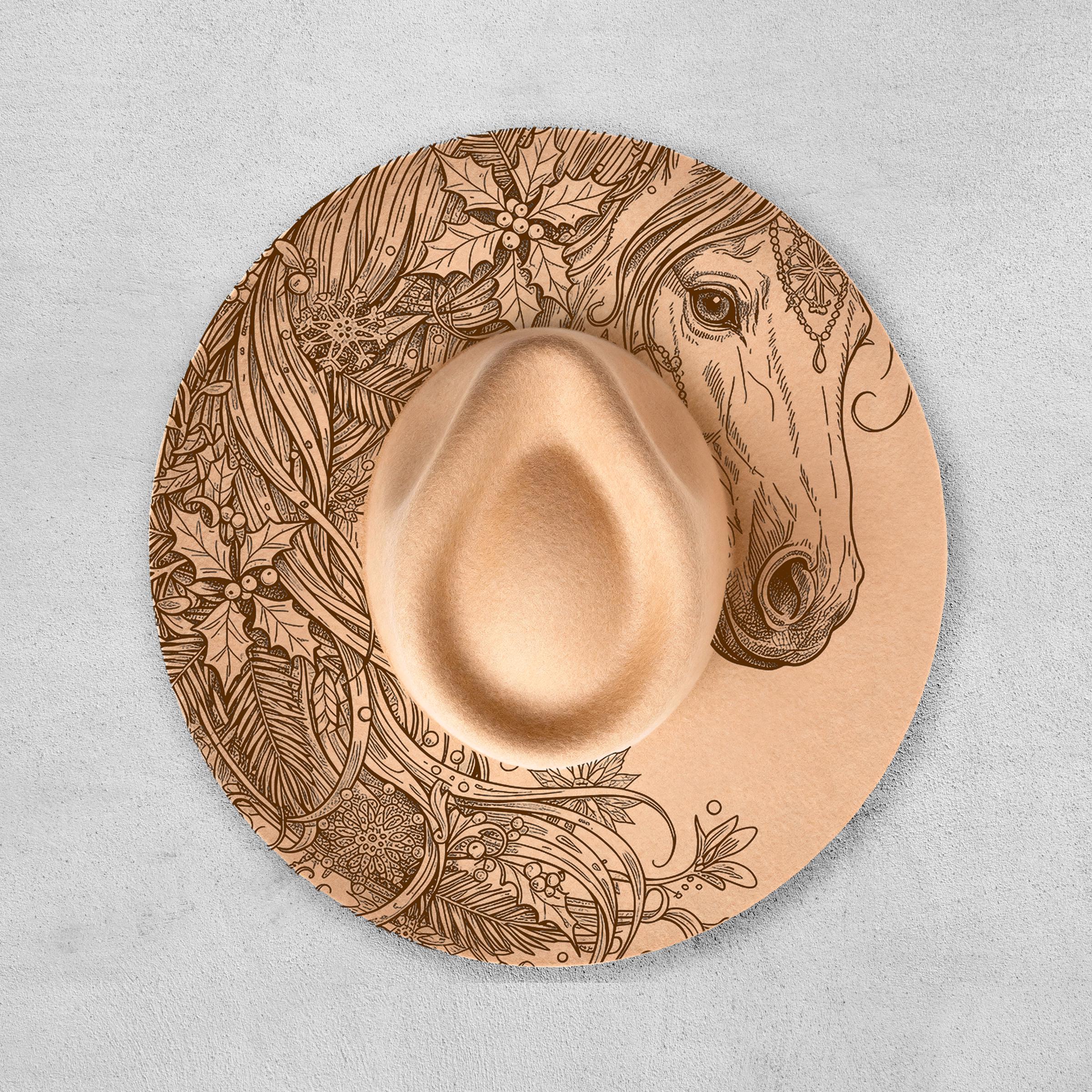 Horse Hat Burning Bundle PNG, Western Floral Fedora Laser Engraving ...