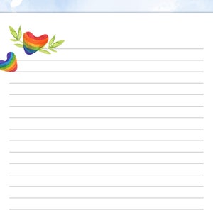 Printable Stationery Lined Paper for Pride Month, Printable Writing ...