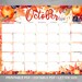 Editable October 2024 Calendar, Autumn Wall Calendar With Fall Fruits ...