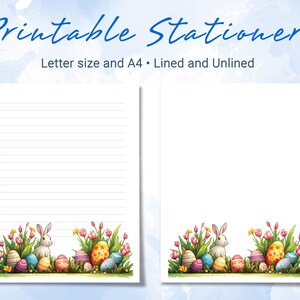 Printable Stationery Paper With an Easter Background, Happy Easter ...
