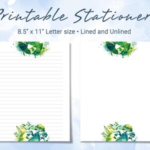Printable Eco Stationery Lined Paper, Printable Writing Paper With a ...