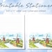 Printable Stationery of Nature Landscape, Printable Writing Paper With ...