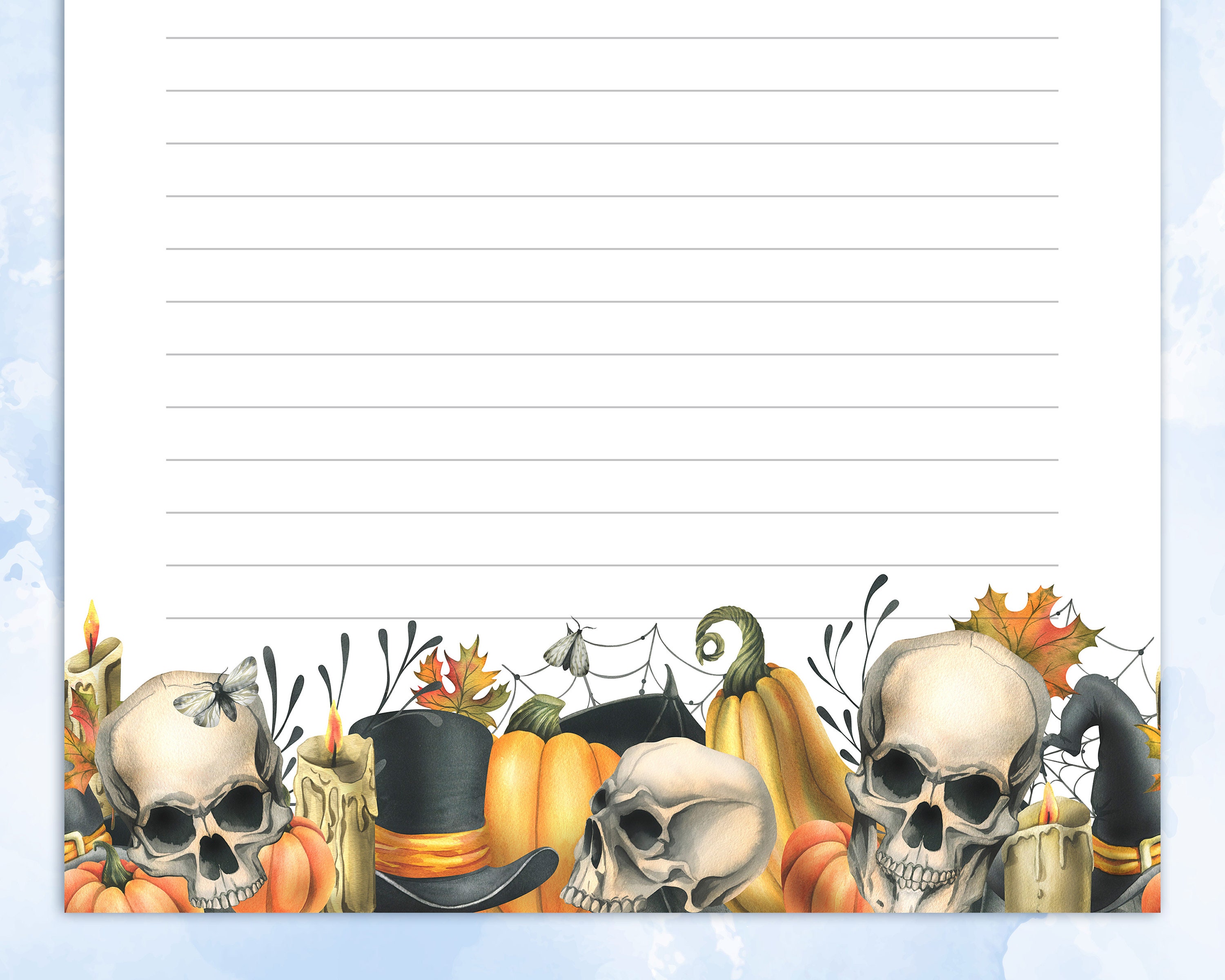 Halloween Printable Stationery, Printable Writing Paper With Pumpkins ...