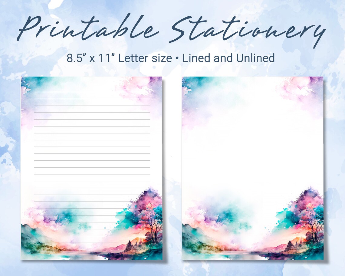 Printable Stationery Lined Paper With Magical Beautiful - Etsy