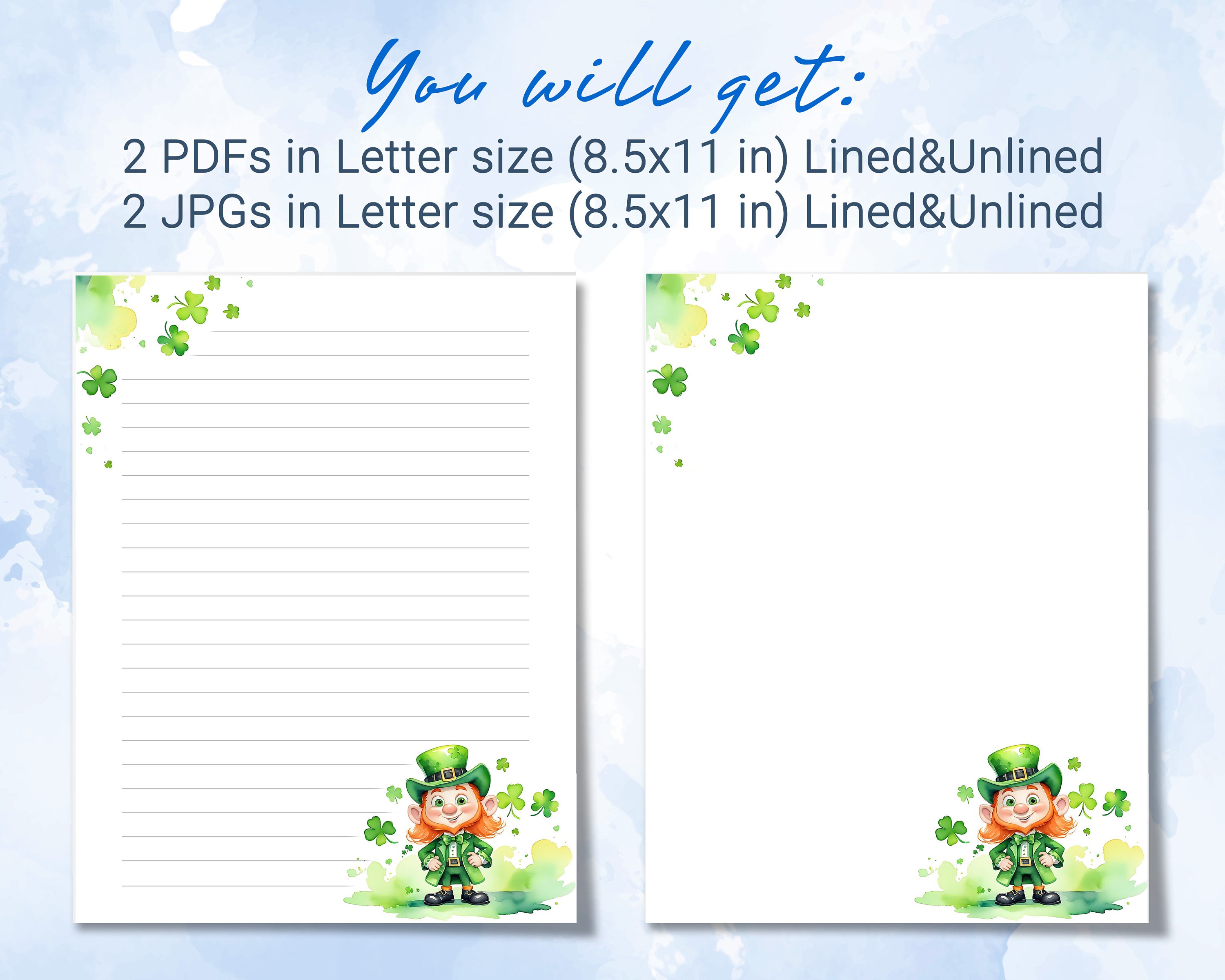Printable Stationery Paper With St. Patrick's Day, Printable Writing ...