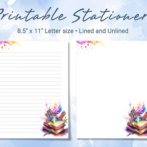 Printable Stationery Lined Paper, Printable Writing Paper With Magical ...