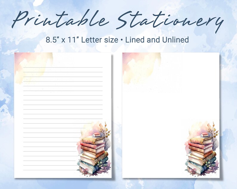 Printable Stationery Lined Paper Printable Writing Paper With - Etsy