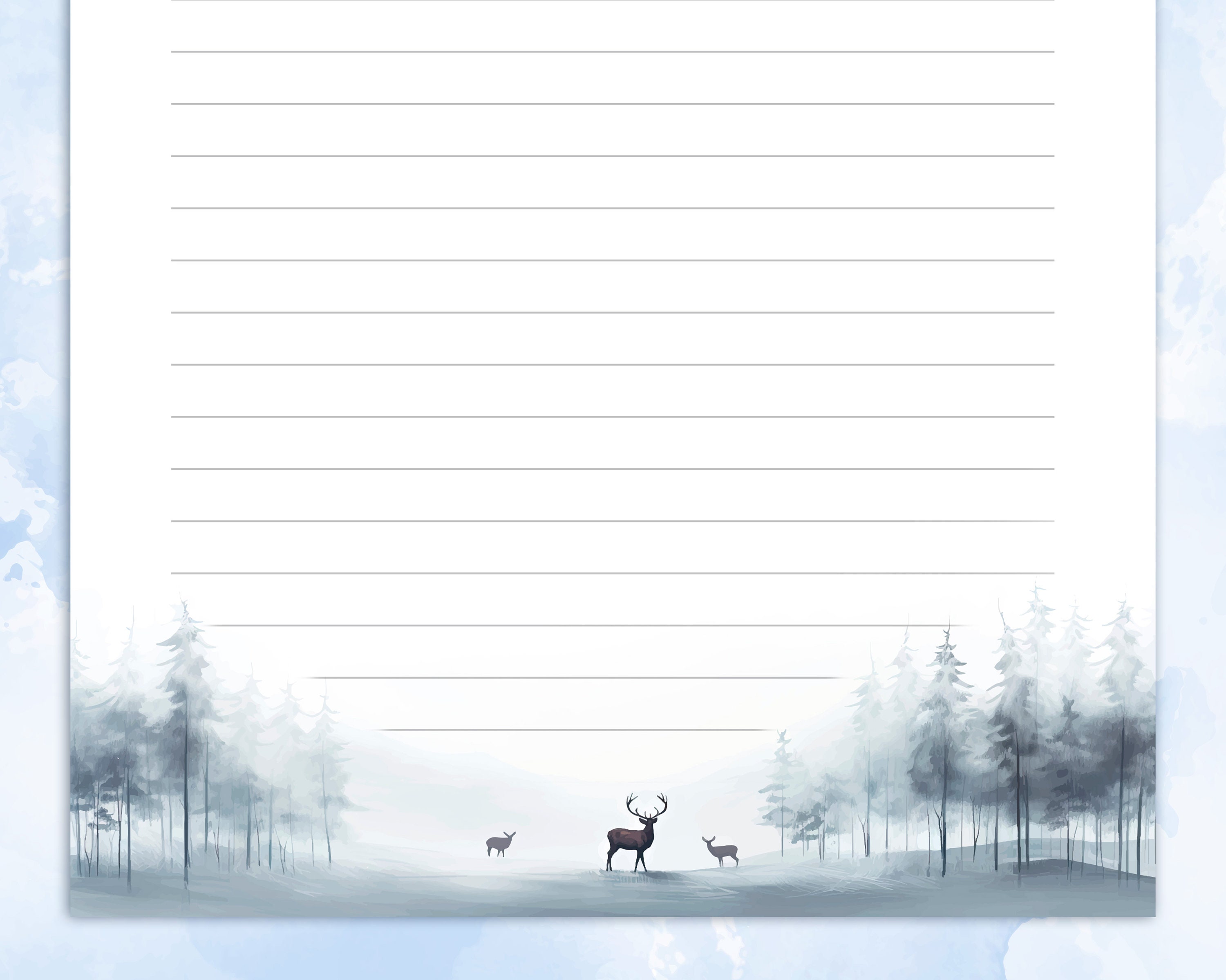 Winter Printable Stationery, Printable Writing Paper With Snowflakes ...