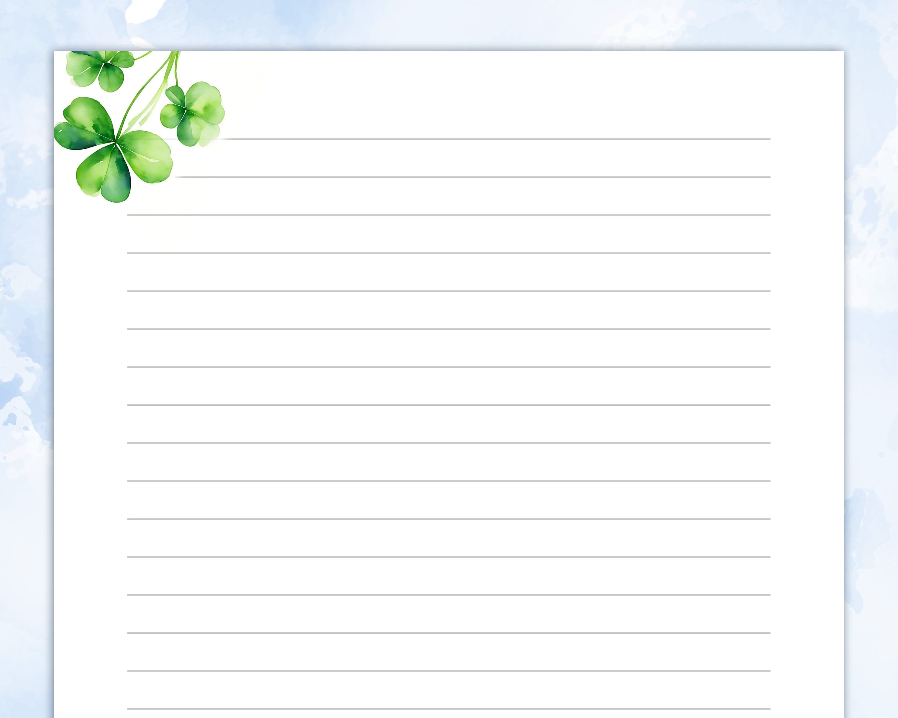 Printable Stationery Paper With St. Patrick's Day, Printable Writing ...