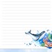 Printable Stationery Lined Paper With Watercolor World Oceans ...