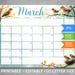 Editable March 2025 Calendar, Wall Calendar With Birds, Spring Day ...