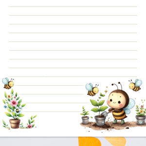 Printable Stationery for Kids, Printable Writing Paper With a Cute Bee ...
