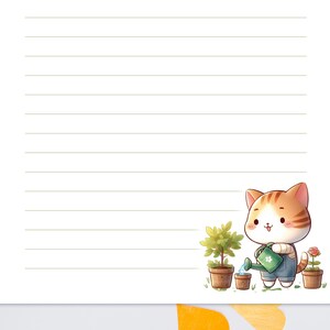 Printable Stationery for Kids, Printable Writing Paper With a Cute Cat ...