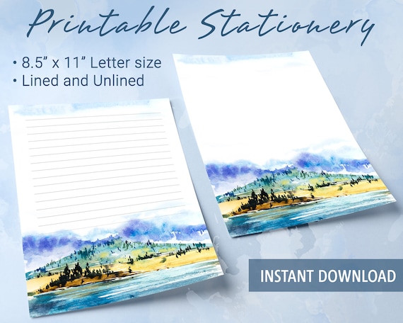 Printable Stationery Paper Printable Writing Paper With | Etsy