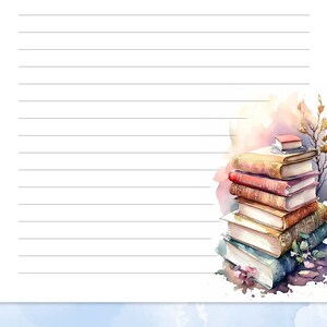 Printable Stationery Lined Paper, Printable Writing Paper With a Stack ...