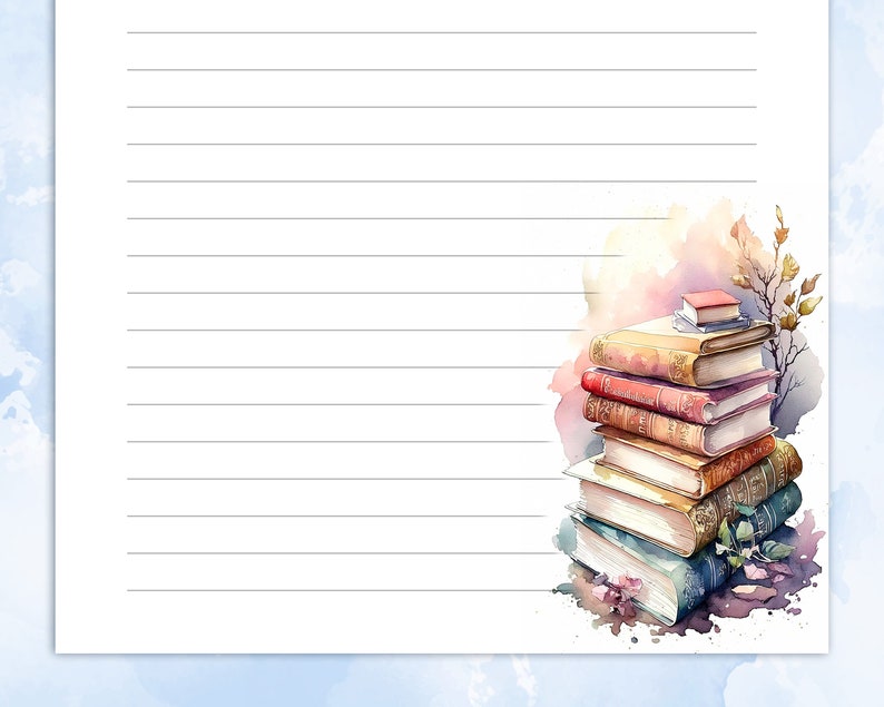 Printable Stationery Lined Paper Printable Writing Paper With - Etsy