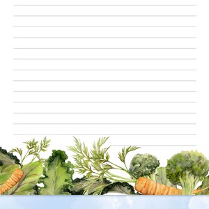 Printable Stationery Paper With Vegetables and Green Salad Mix ...