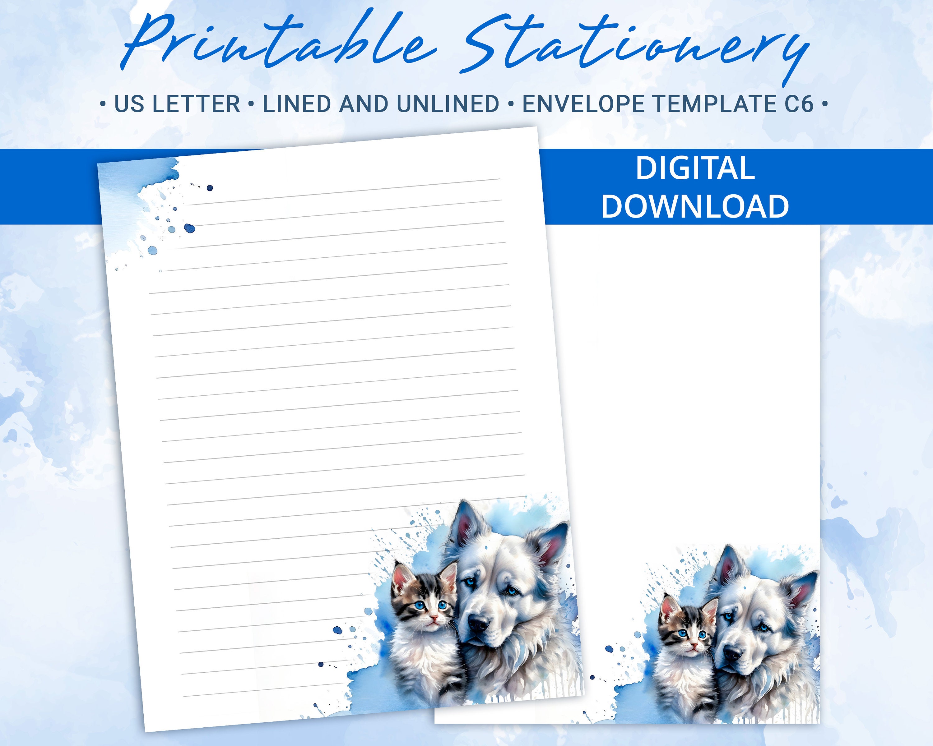 Printable Stationery Lined Paper, Printable Writing Paper With Little ...
