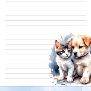 Printable Stationery Lined Paper, Printable Writing Paper With a Kitten ...