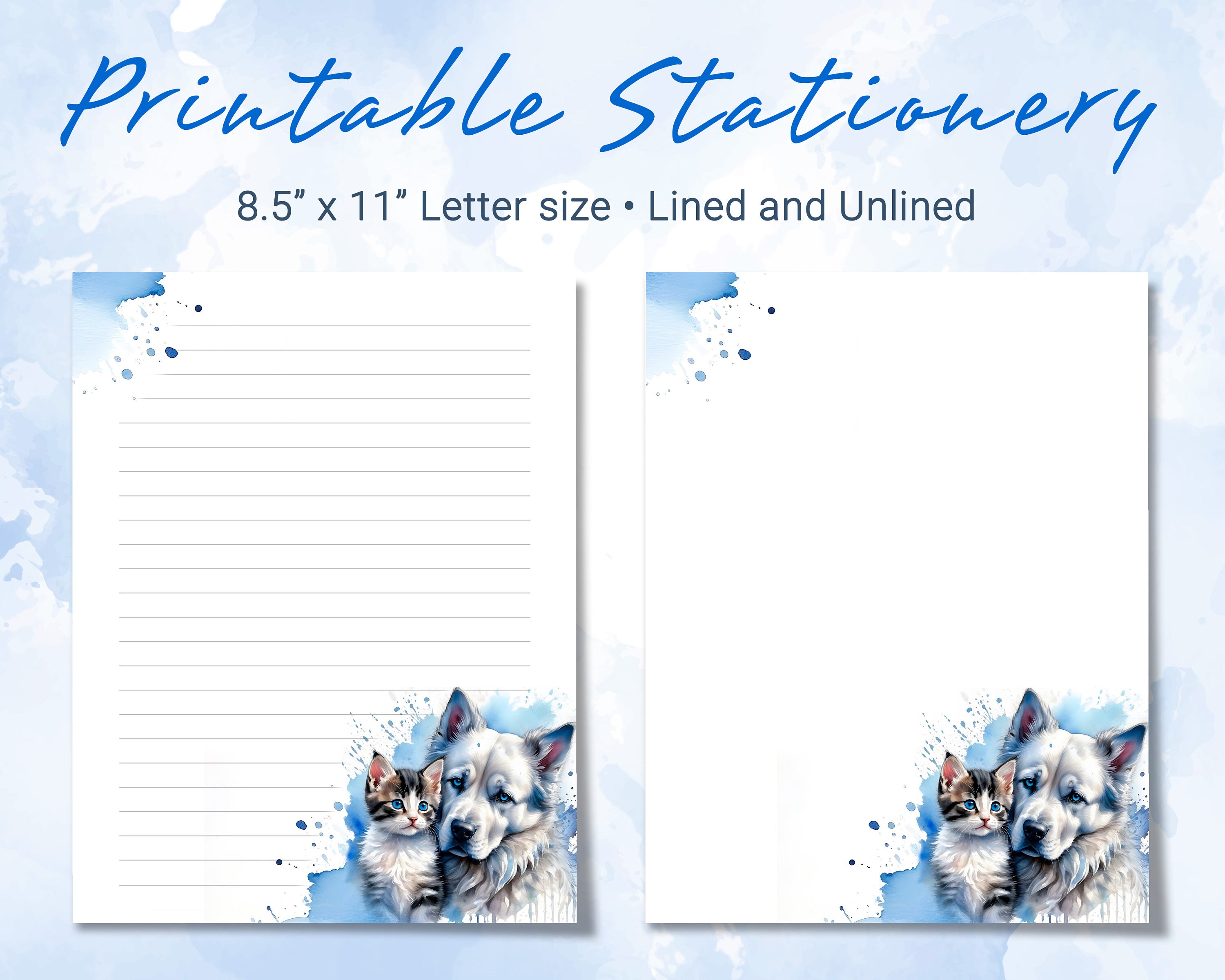 Printable Stationery Lined Paper, Printable Writing Paper With Little ...