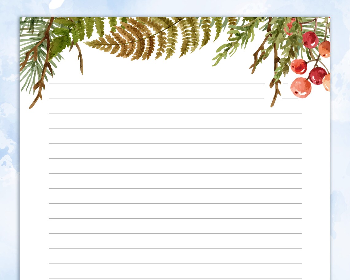 Autumn Printable Stationery, Printable Writing Paper With Gentle Autumn ...