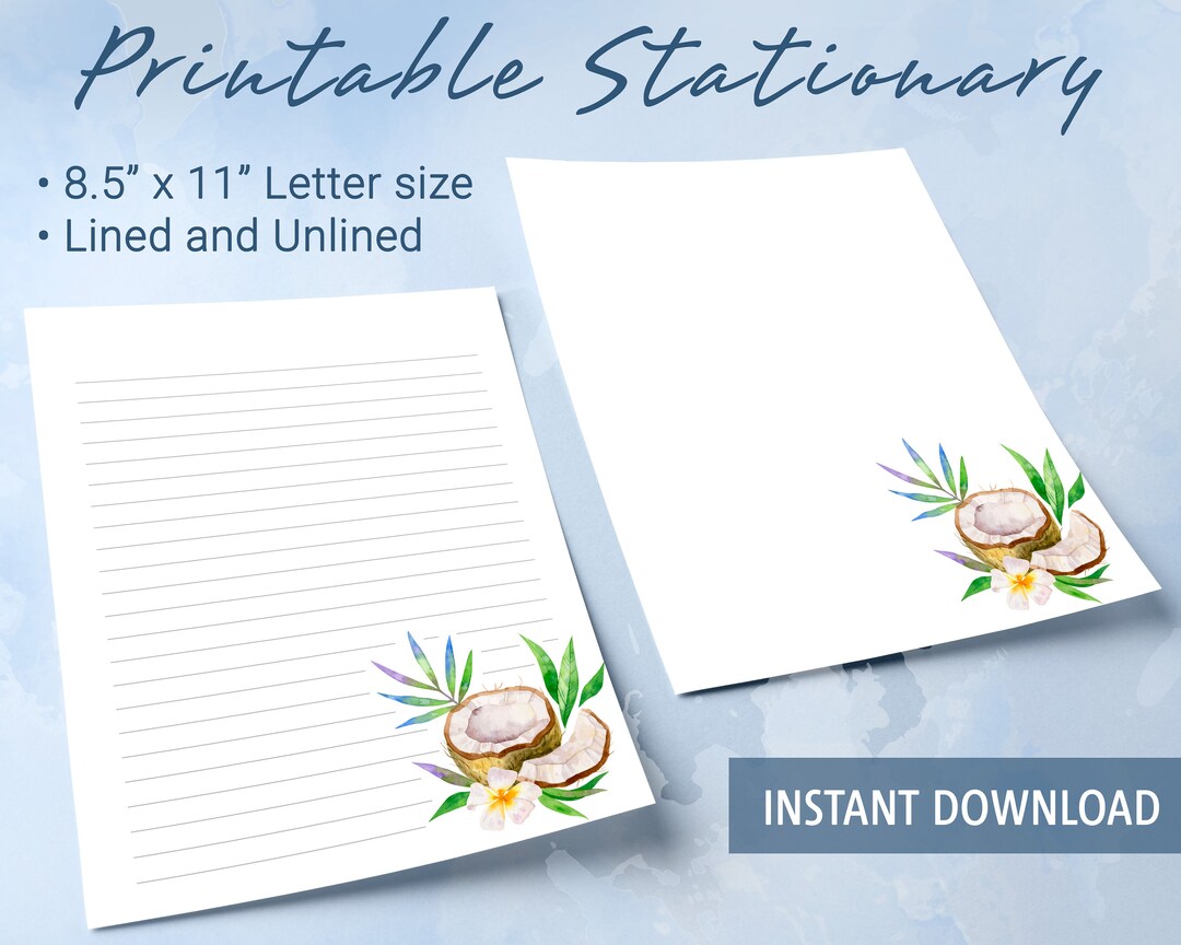 Printable Stationery Lined Paper, Printable Writing Paper With ...