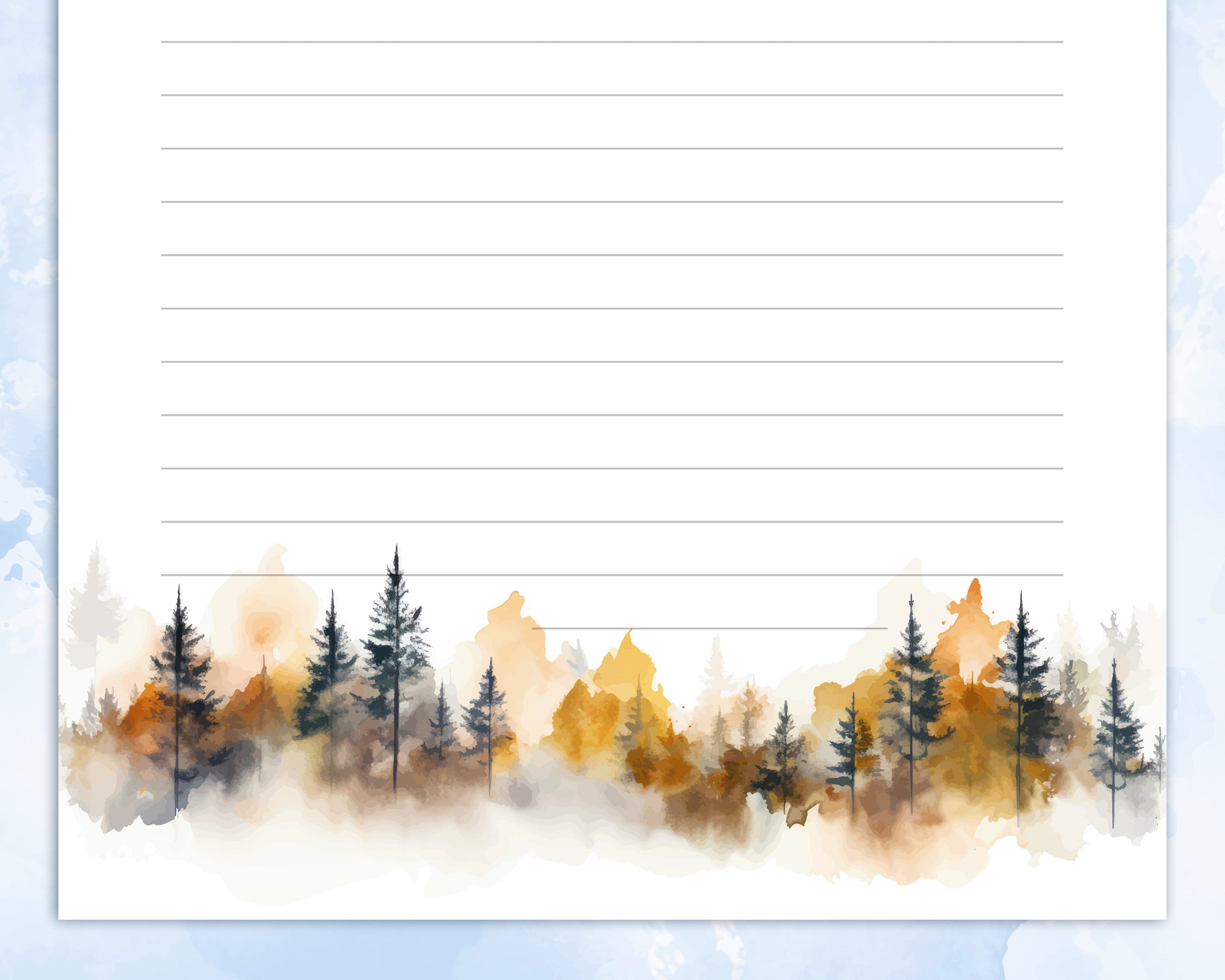 Autumn Printable Stationery Printable Writing Paper With - Etsy