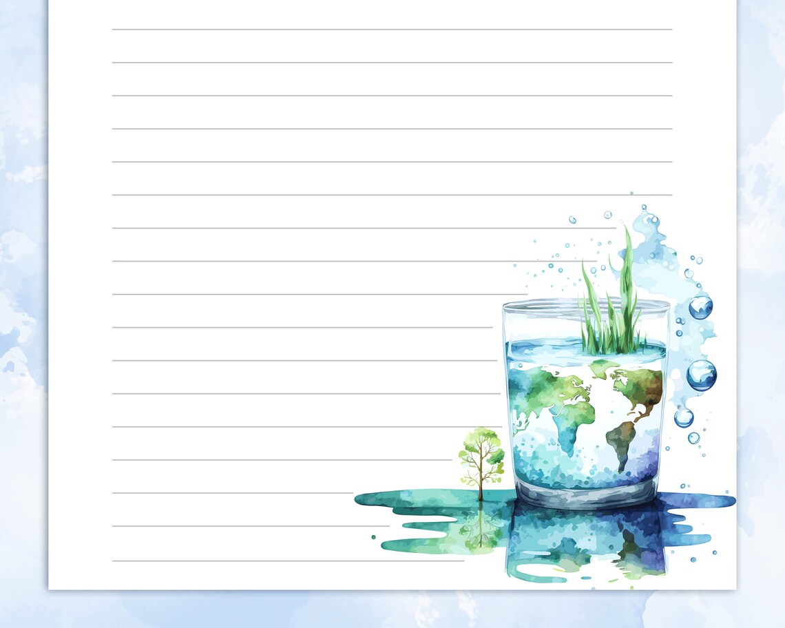 Printable Eco Stationery Lined Paper, Printable Writing Paper With ...