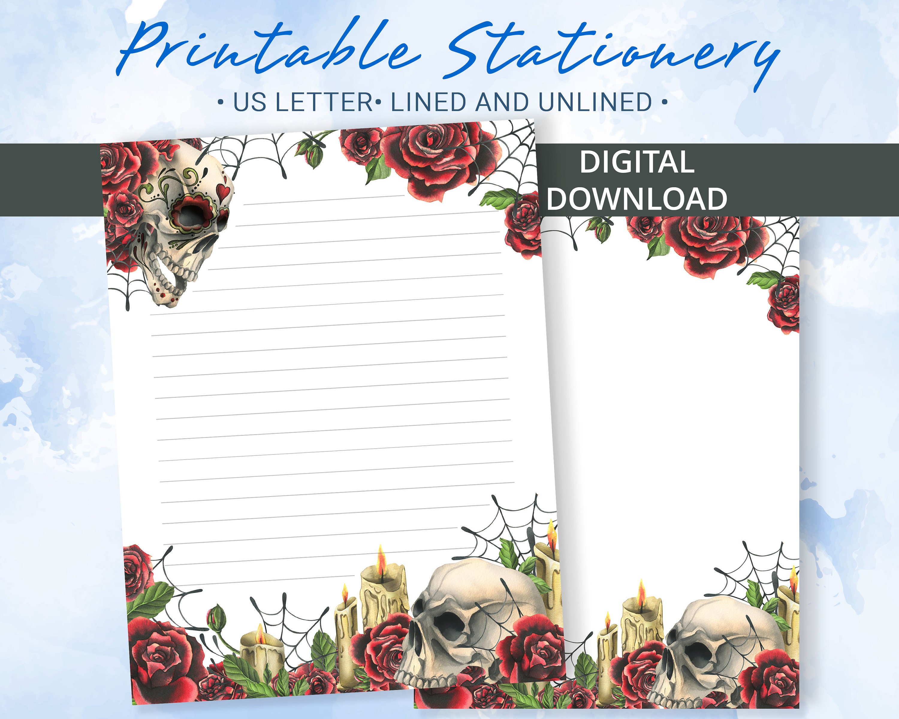 Halloween Printable Stationery Printable Writing Paper With - Etsy