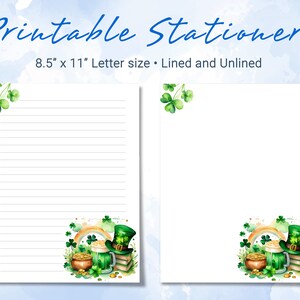 Printable Stationery Paper With St. Patrick's Day, Printable Writing ...
