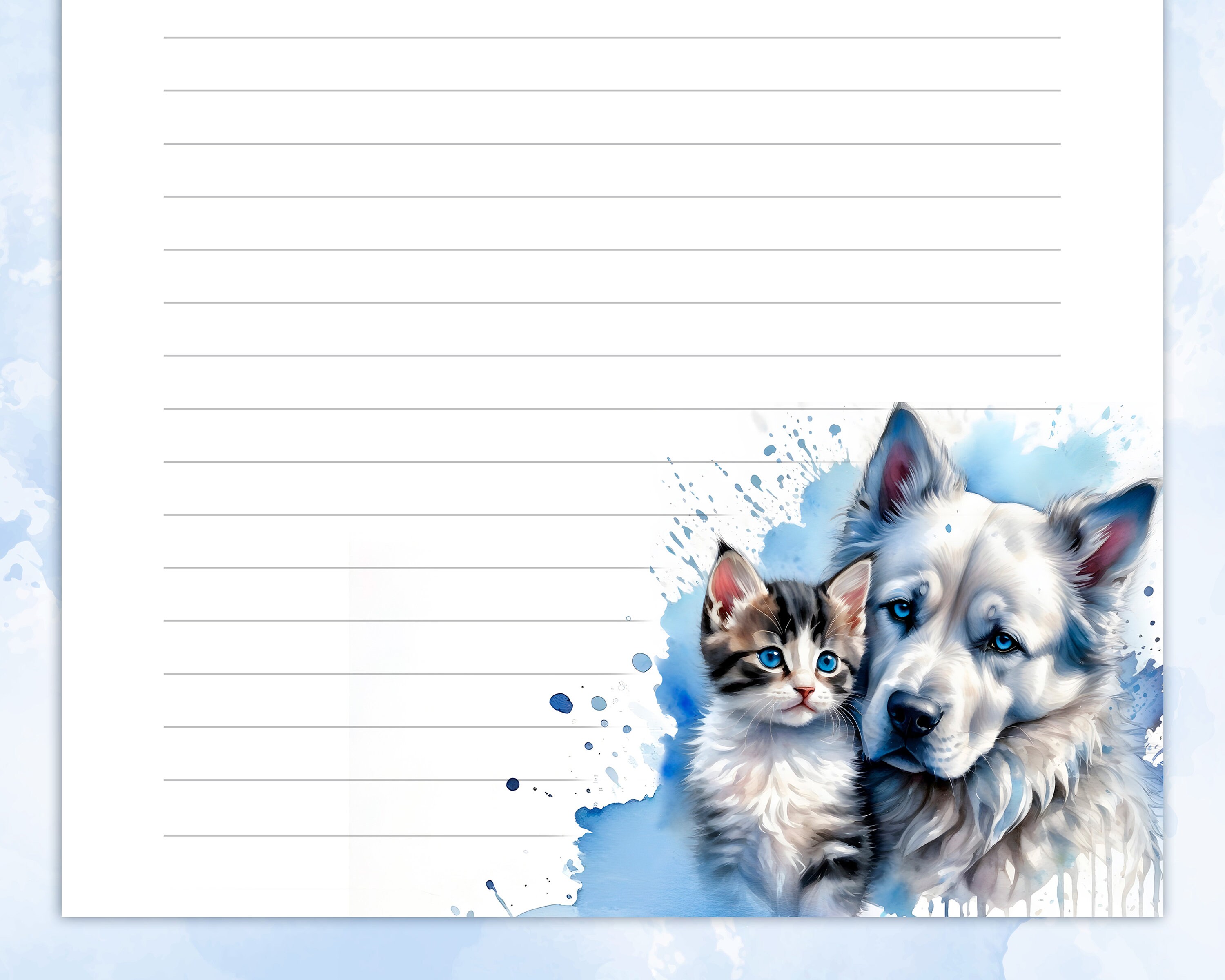 Printable Stationery Lined Paper, Printable Writing Paper With Little ...