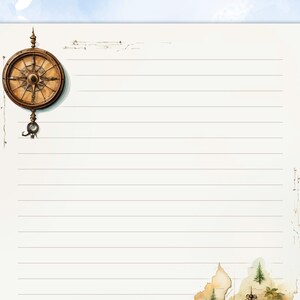 Printable Stationery Paper With Antique Map, Printable Writing Paper ...