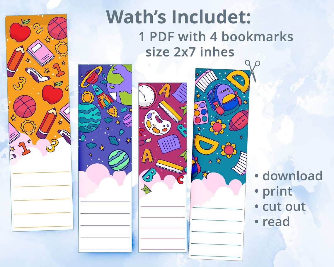 Printable Bookmarks, Bookmarks With School Themes, Back to School ...