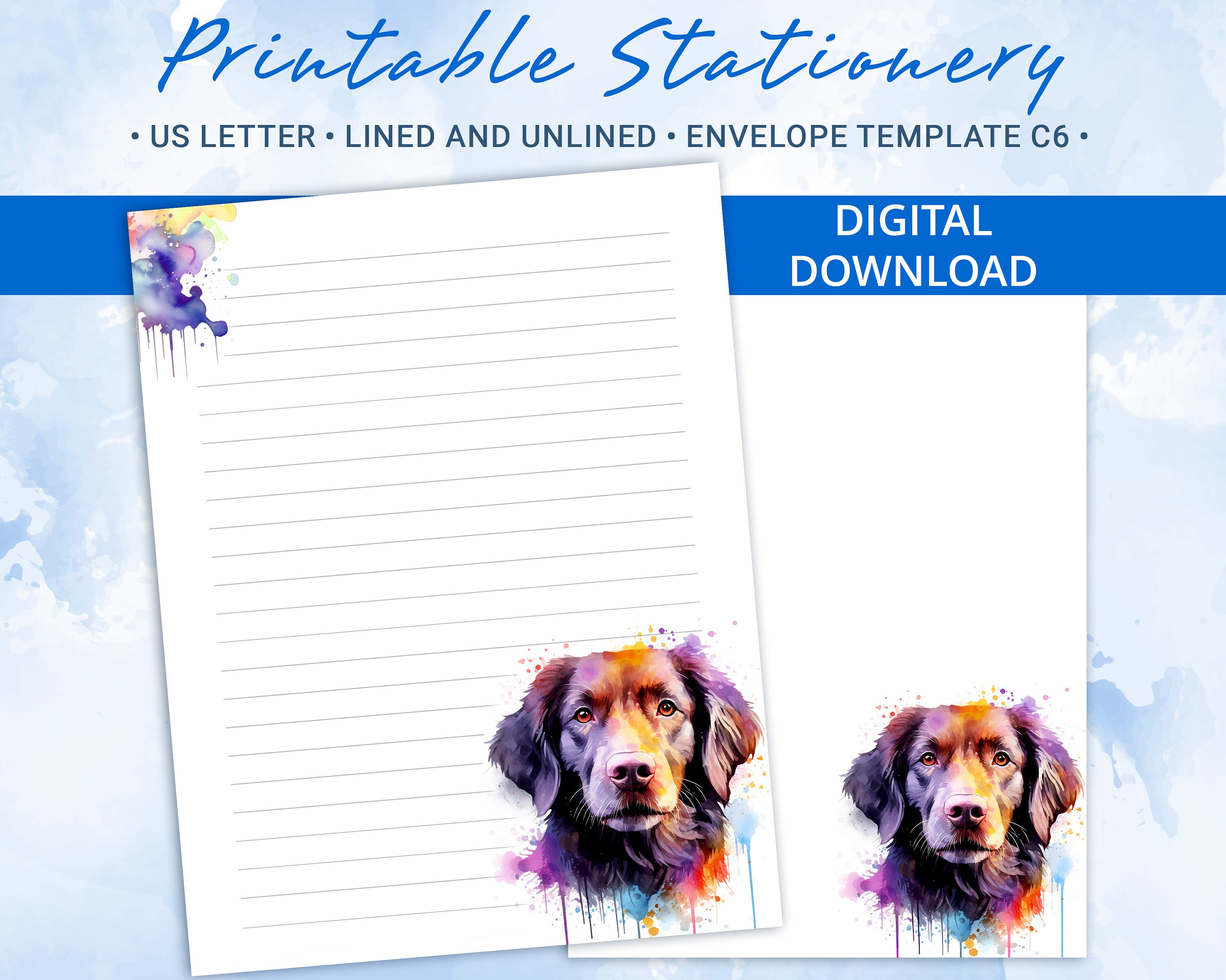 Printable Stationery Lined Paper, Printable Writing Paper With Happy ...