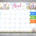 Editable April 2025 Calendar With an Easter Background, Happy Easter ...