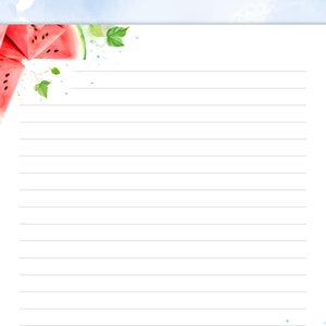 Printable Stationery Lined Paper, Letter Writing Paper With Juicy ...