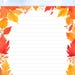 Printable Stationery Lined Paper, Letter Writing Paper With Fall ...