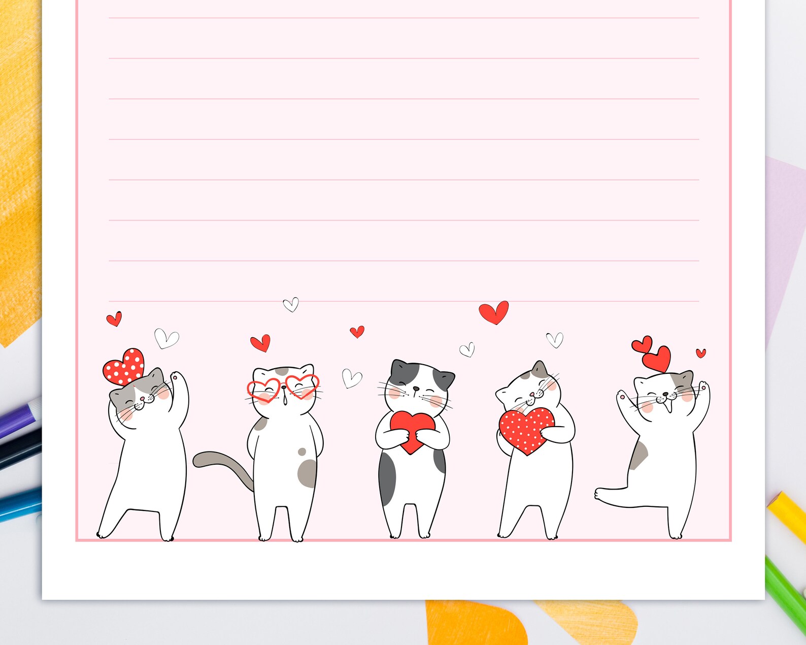 Kawaii Stationery Printable for Kids, Printable Letter Writing With ...