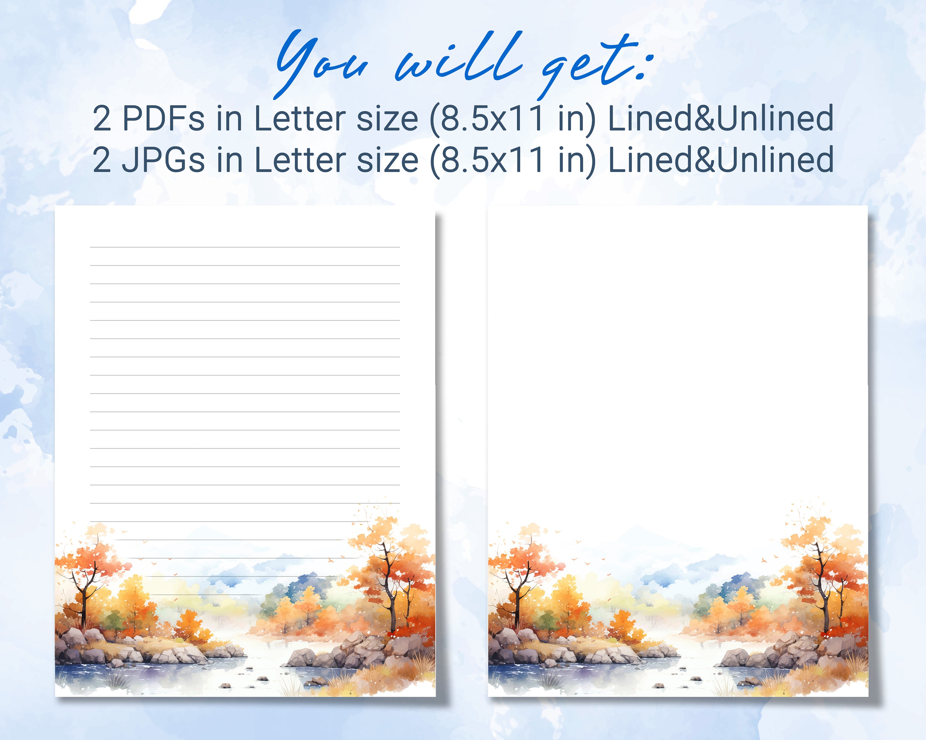 Autumn Printable Stationery Printable Writing Paper With - Etsy