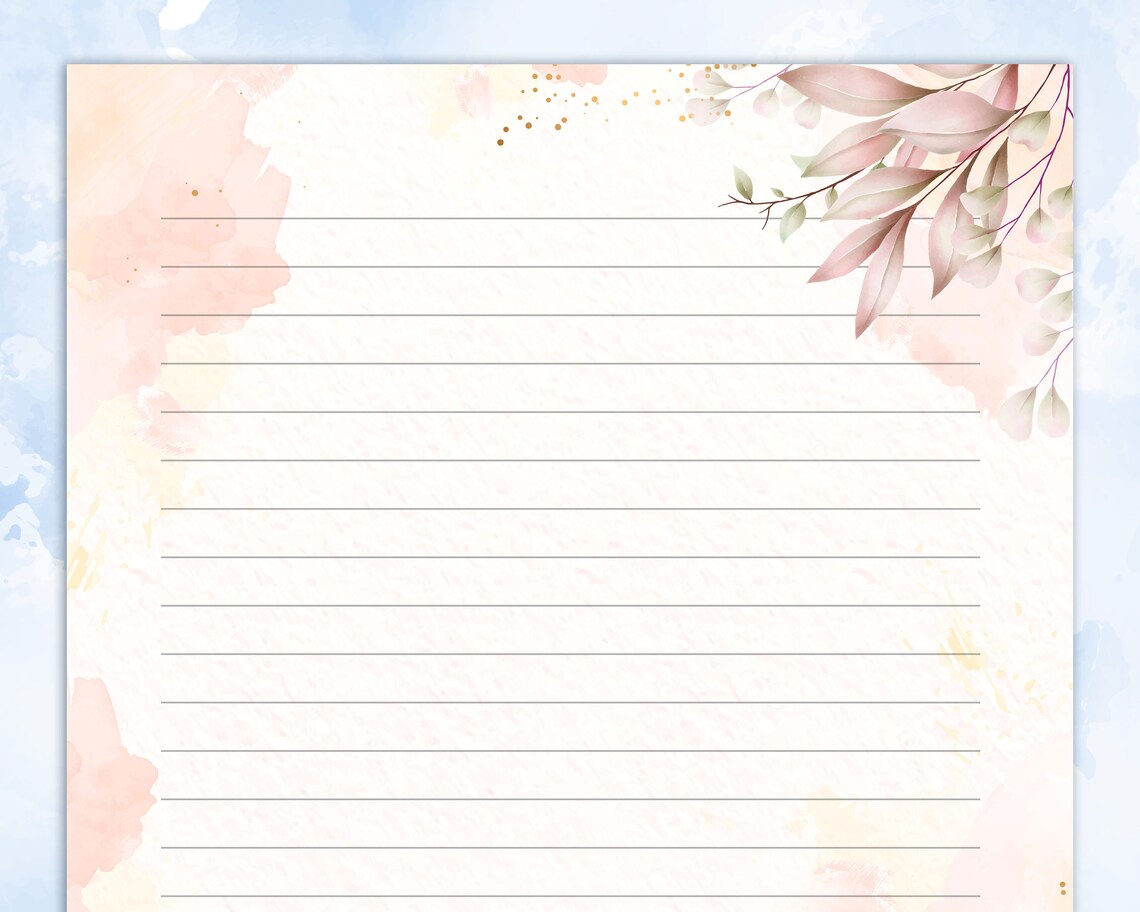 Leaves Printable Stationery, Printable Writing Paper With Leaves ...