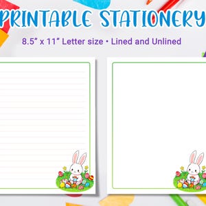 Printable Stationery for Kids, Printable Writing Paper With a Cute ...