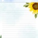 Printable Sunflower Stationery Lined Paper, Printable Writing Paper ...