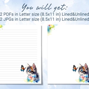 Animal Printable Stationery Lined Paper, Printable Writing Paper With ...