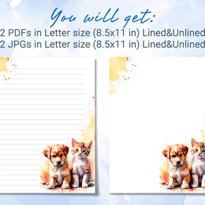 Printable Stationery Lined Paper, Printable Writing Paper With a Kitten ...