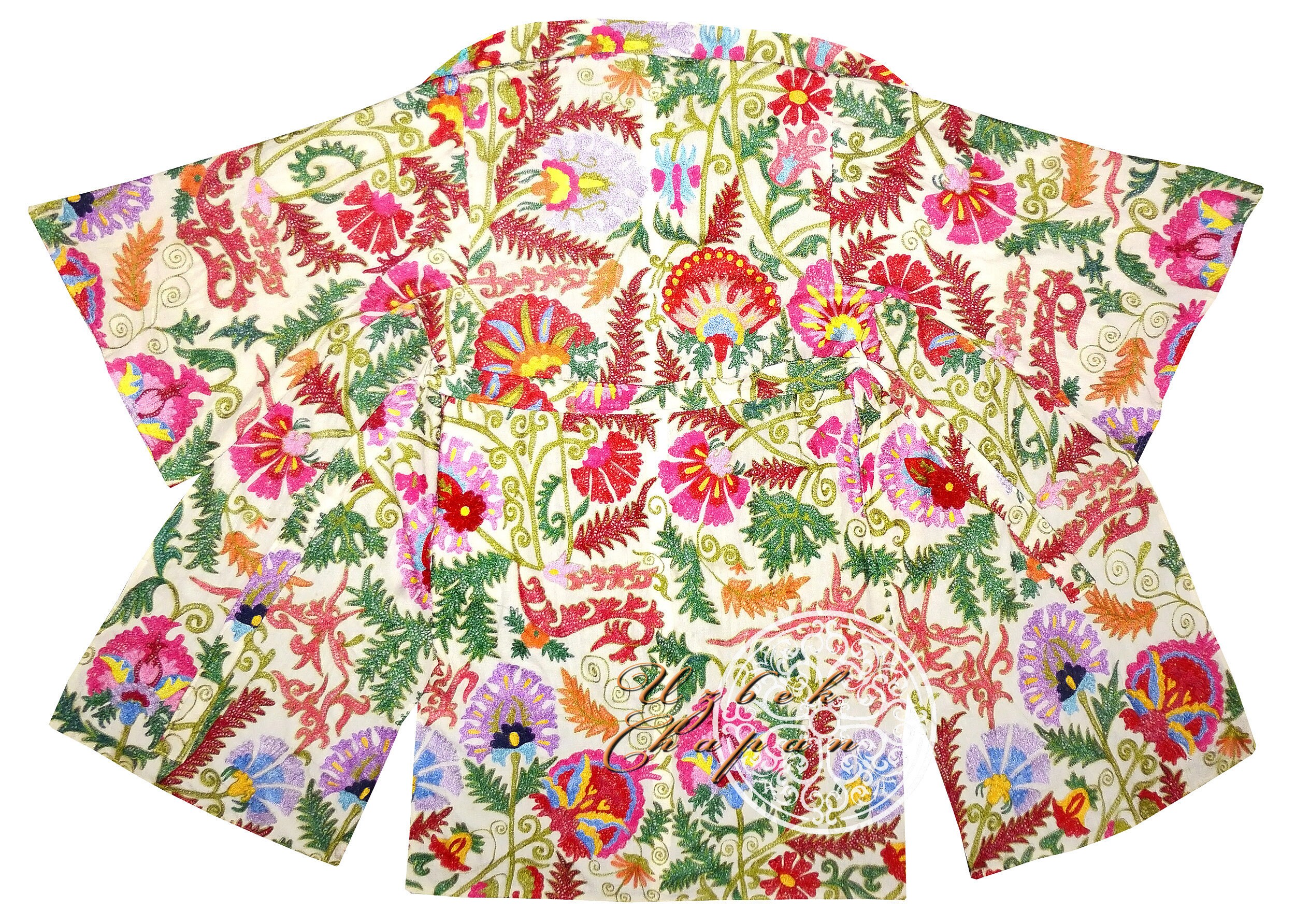 Summer Colorful Unisex Long Jacket Turkish Silk Embroidered - Etsy UK