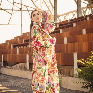 Summer Colorful Unisex Long Jacket Turkish Silk Embroidered - Etsy UK
