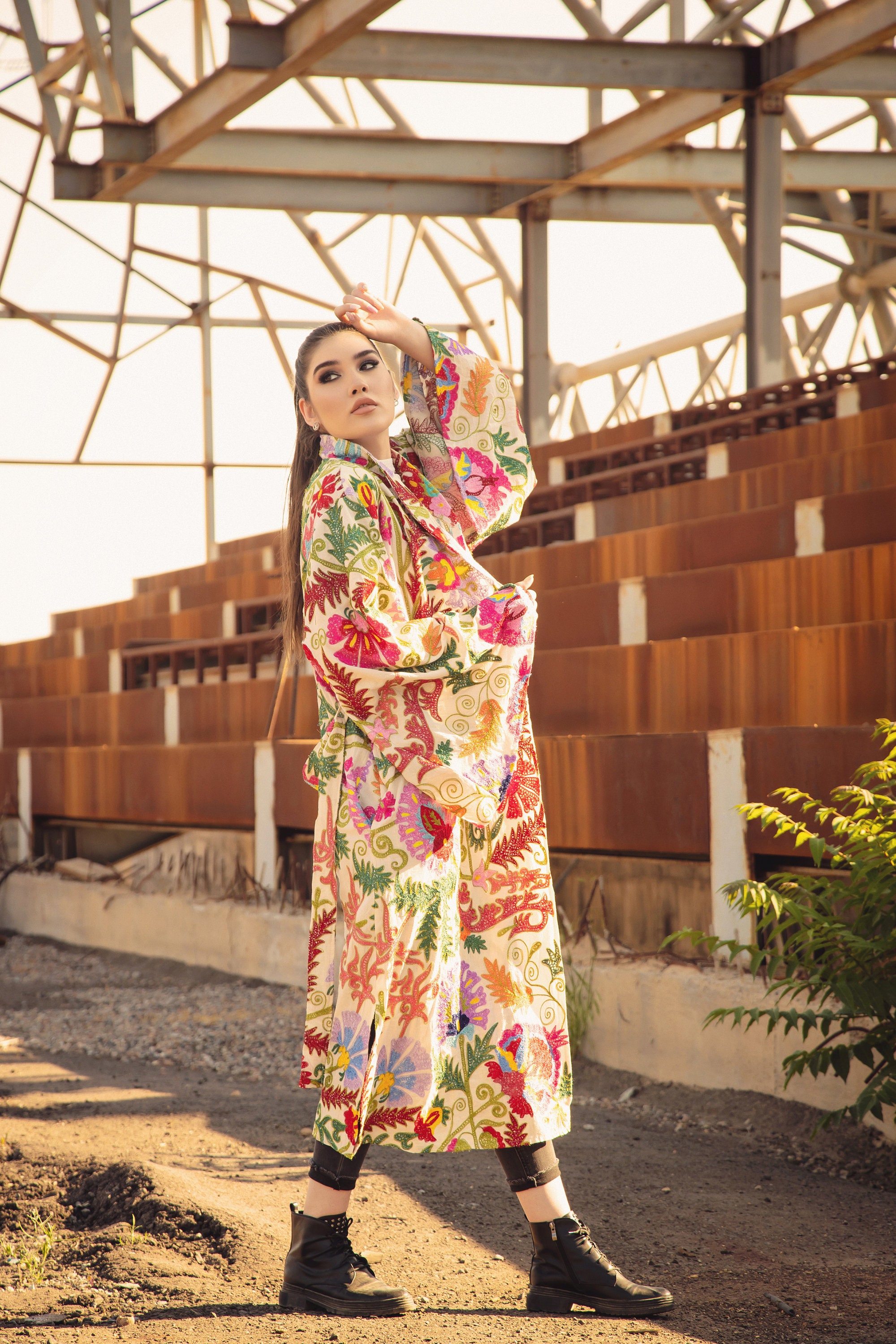 Summer Colorful Unisex Long Jacket Turkish Silk Embroidered - Etsy UK