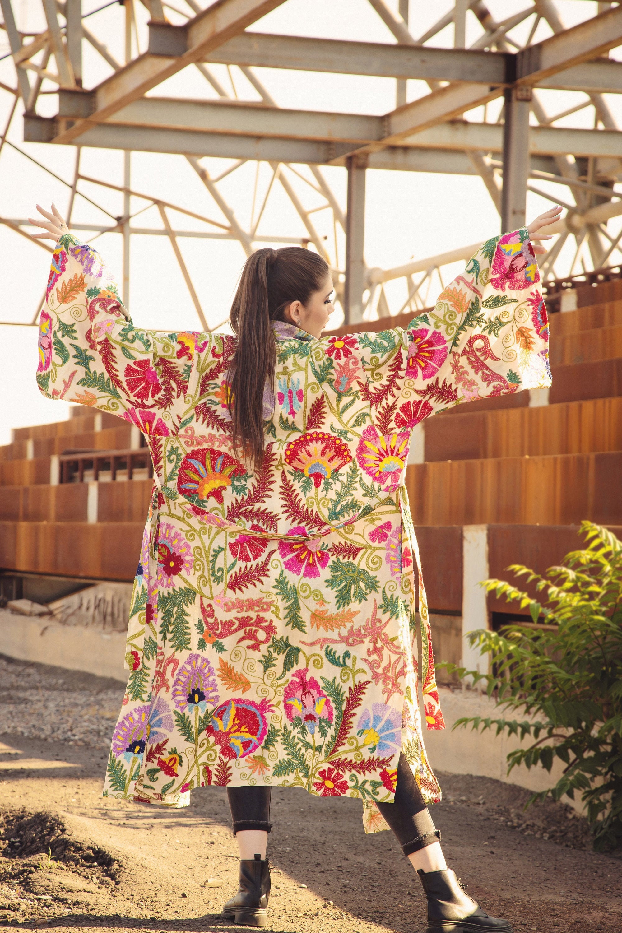 Summer Colorful Unisex Long Jacket Turkish Silk Embroidered - Etsy UK