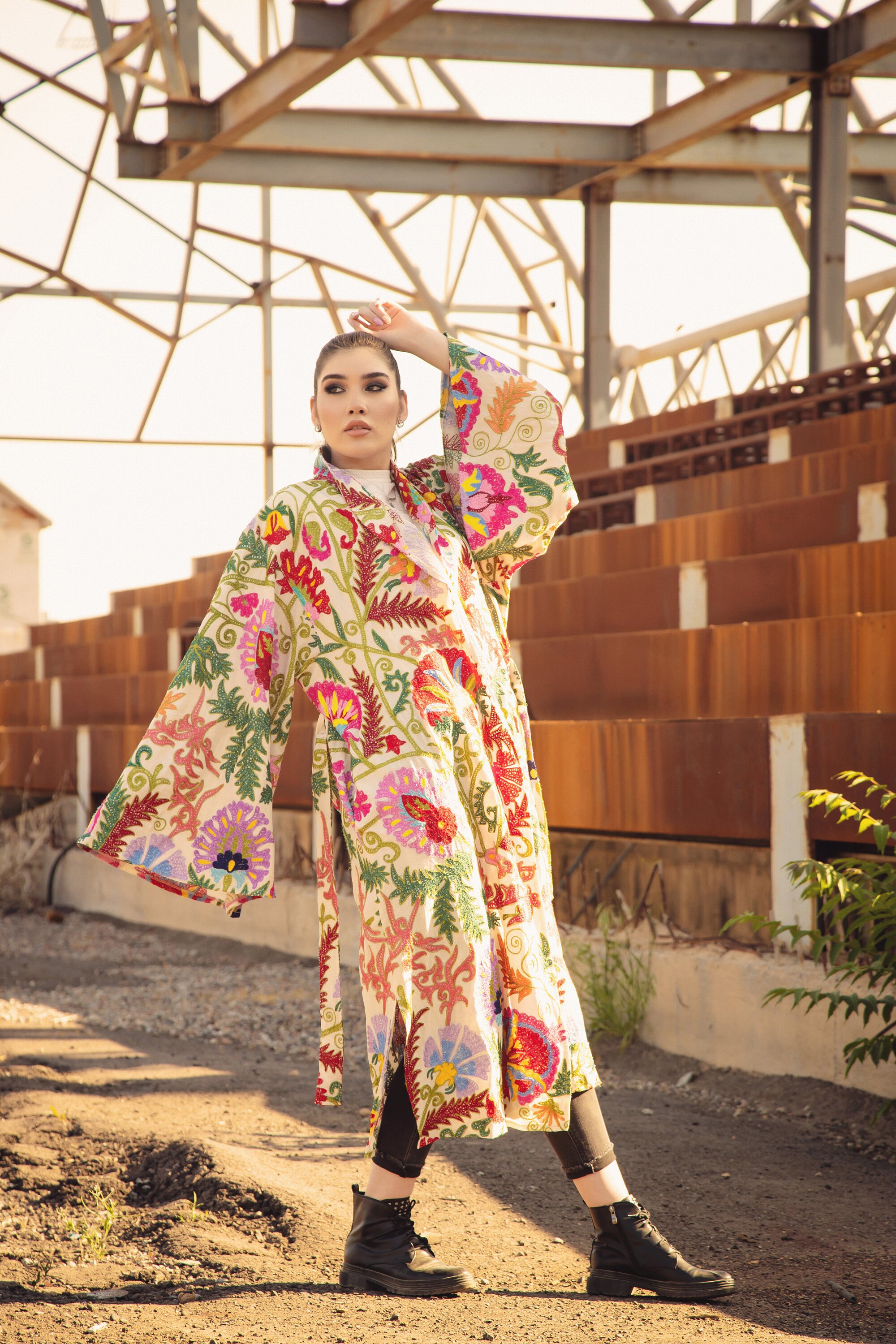 Summer Colorful Unisex Long Jacket Turkish Silk Embroidered - Etsy UK