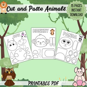 Build a Craft Animal Pack Kids Printable Craft Cut, Glue and Assemble ...